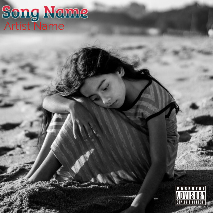 Modèle Grey Vintage Sad Girl Album Cover | PosterMyWall