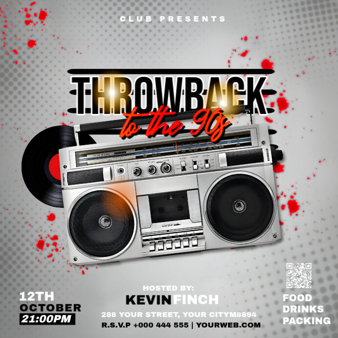 Copy of Grey Vintage Throwback 90s Square (1:1) | PosterMyWall