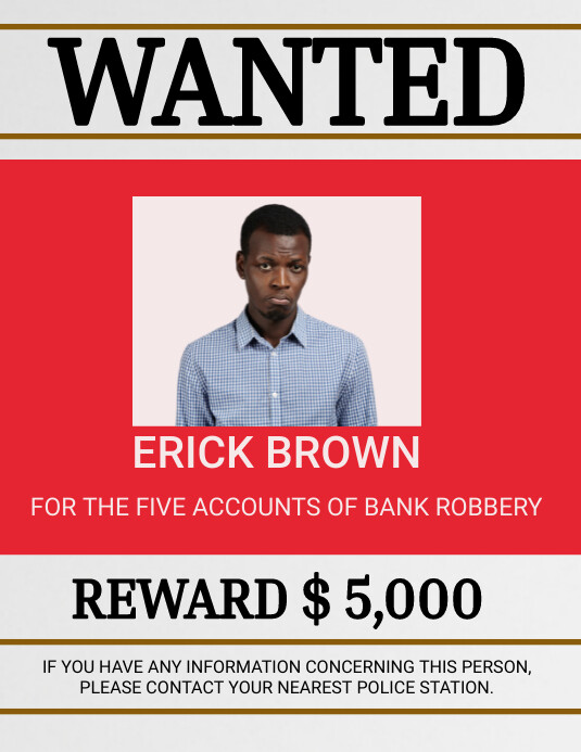 Grey Vintage Wanted Person Flyer (us Letter) Template | PosterMyWall