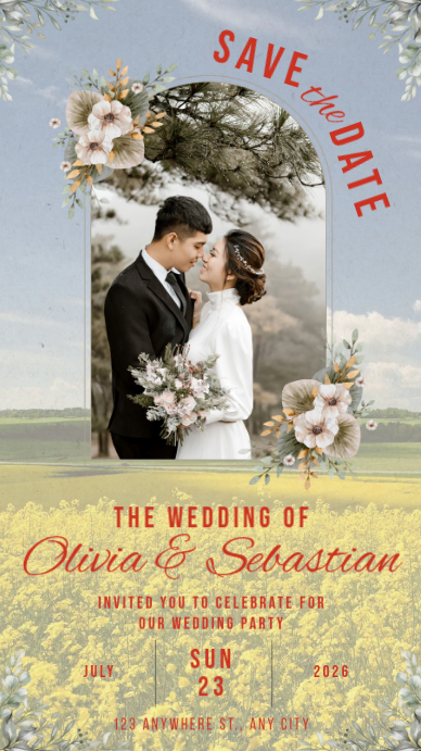 Grey Wedding Invitation Instagram Story Template | PosterMyWall