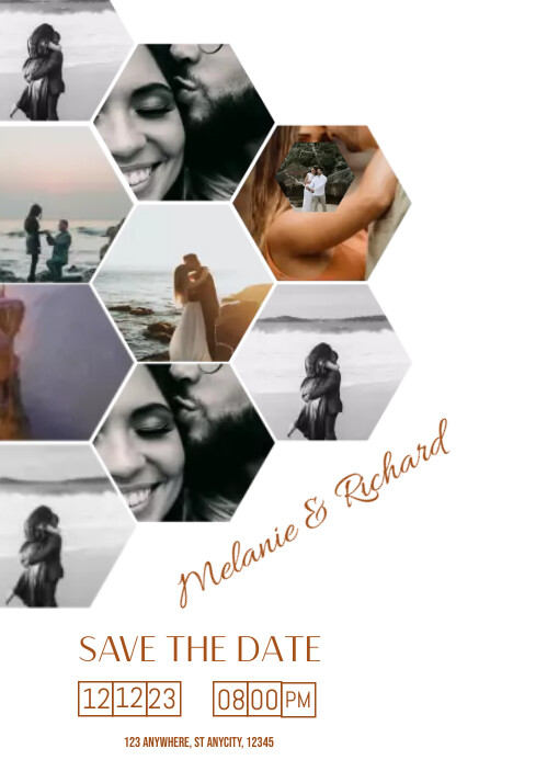 Copy of GREY WHITE SAVE DATE TEMPLATE | PosterMyWall