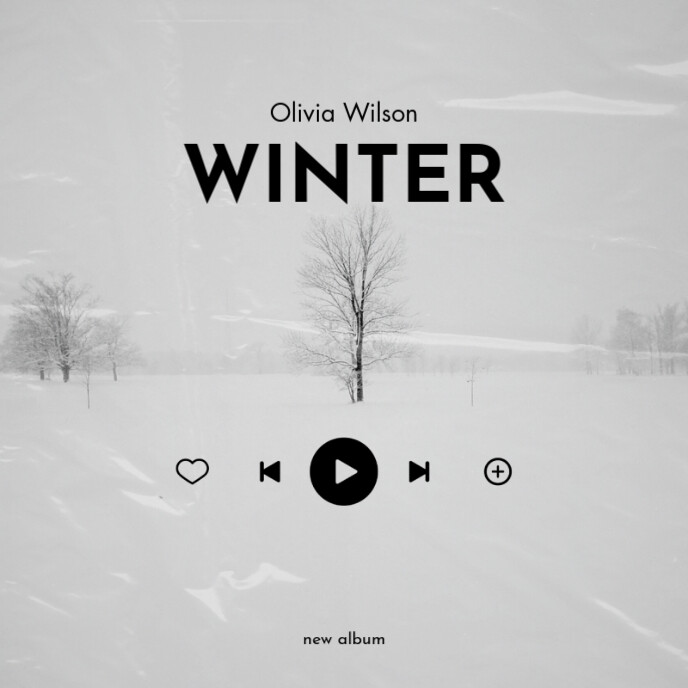 Grey Winter Album Cover Template | PosterMyWall
