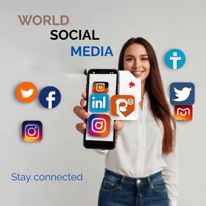 Copy of Grey World Social Media Day Instagram Post | PosterMyWall