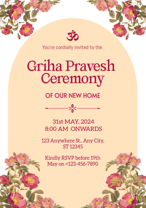 GRIHA PRAVESH CEREMONY INVITATION Template | PosterMyWall