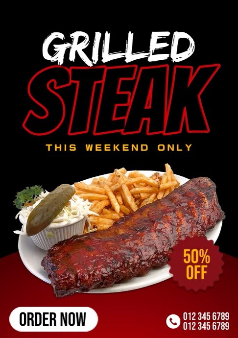 Grill House Ads Template | PosterMyWall