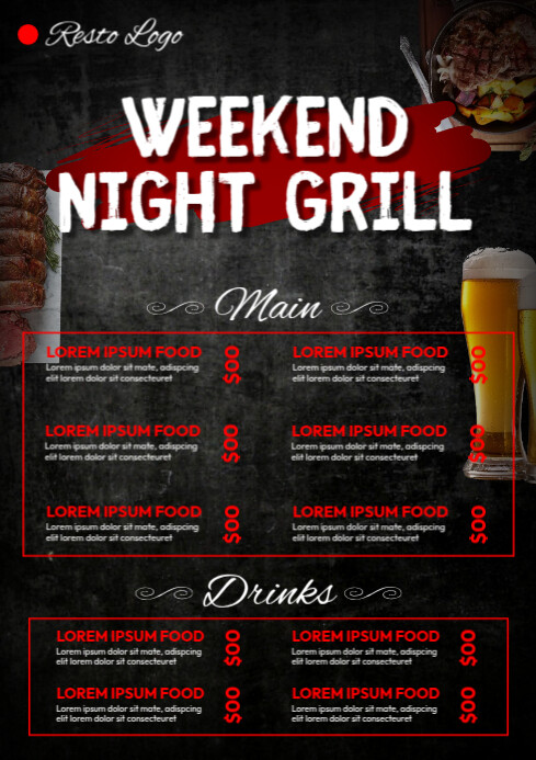 Copy of Grill House Menu Template | PosterMyWall