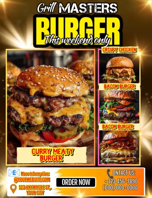 Grill Master Burger Flyer Template | PosterMyWall