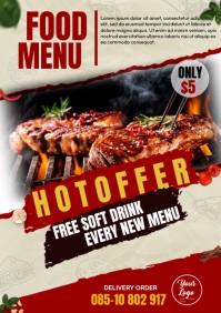 Grill Restaurant Menu Template | PosterMyWall