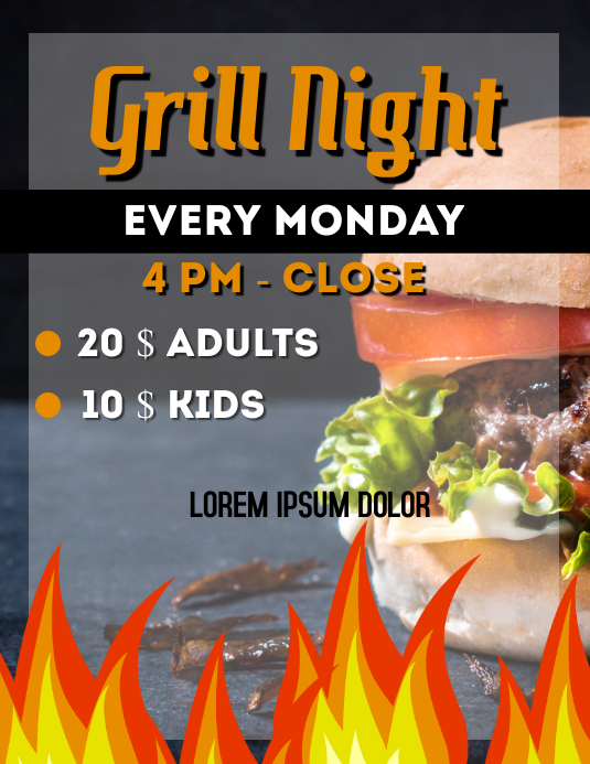 Copy of grill night flyer | PosterMyWall
