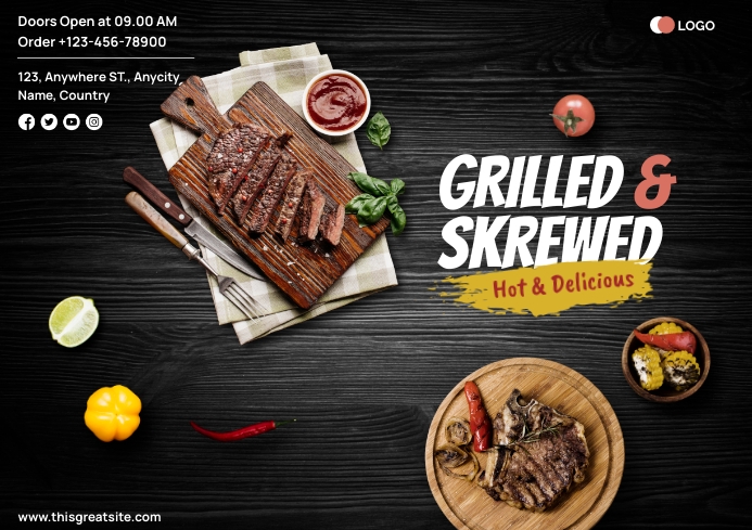 Copy of Grilled & Skrewed (BBQ) Template | PosterMyWall