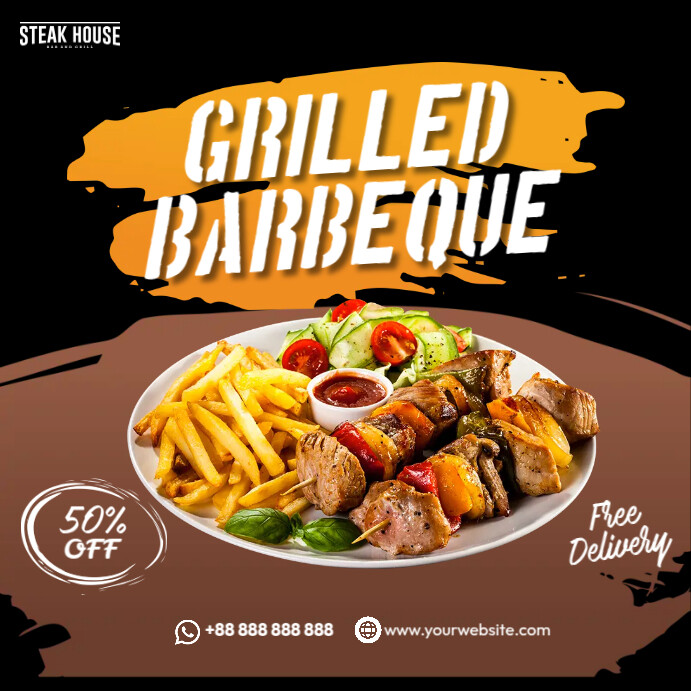 Grilled Barbeque Menu Template | PosterMyWall