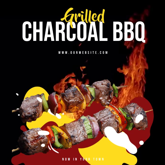 Grilled BBQ on Fire Template | PosterMyWall