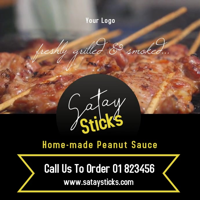 Copy of Grilled BBQ Satay Sticks | PosterMyWall