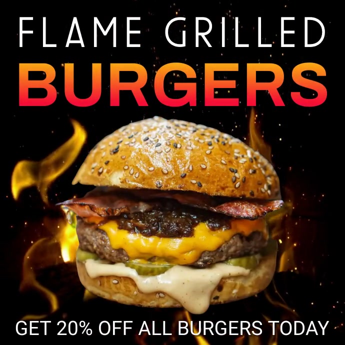 Grilled Burger Digital Promo Template | PosterMyWall