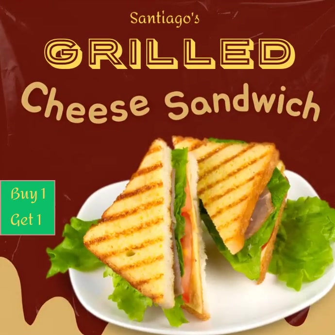 Plantilla de Grilled cheese sandwich | PosterMyWall