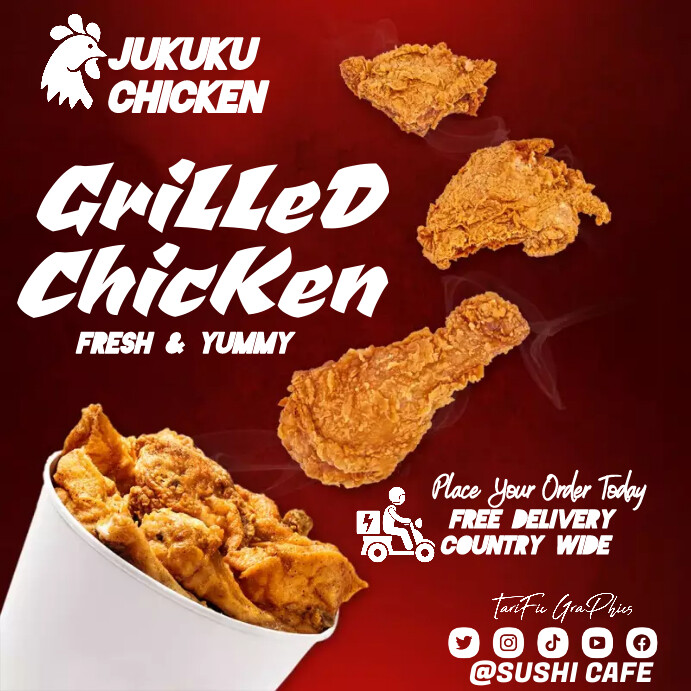 Grilled chicken Template | PosterMyWall