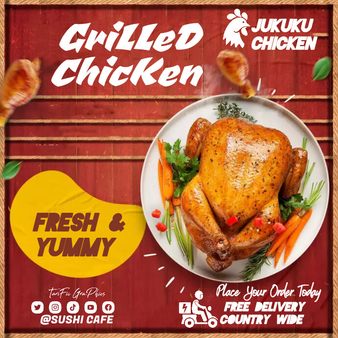 Grilled Chicken Template | PosterMyWall