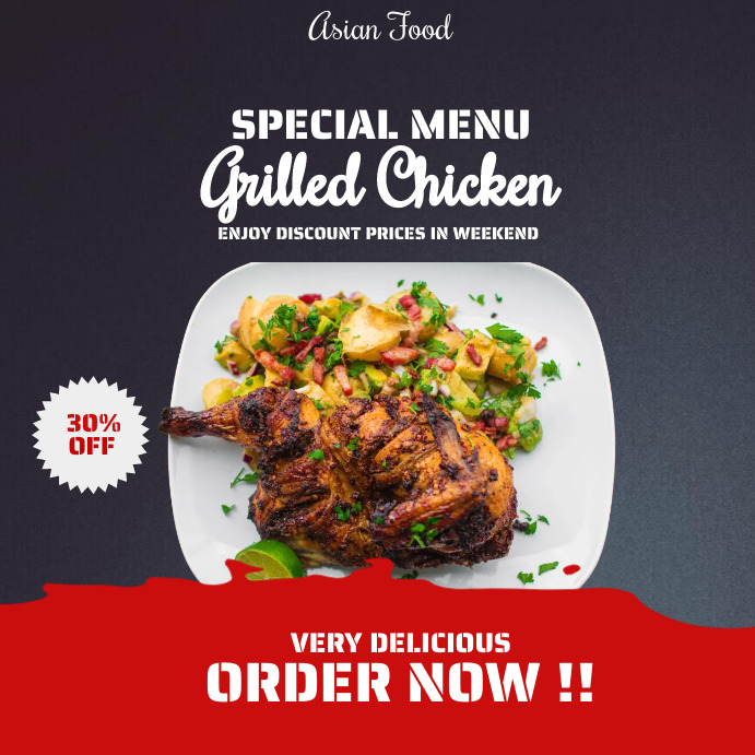 grilled chicken Template | PosterMyWall