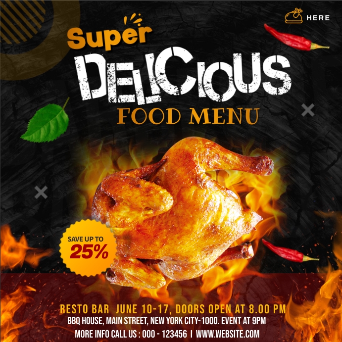 Copy of Grilled Chicken Menu | PosterMyWall