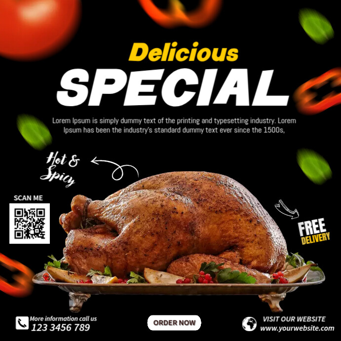 Grilled Chicken Menu Template | PosterMyWall