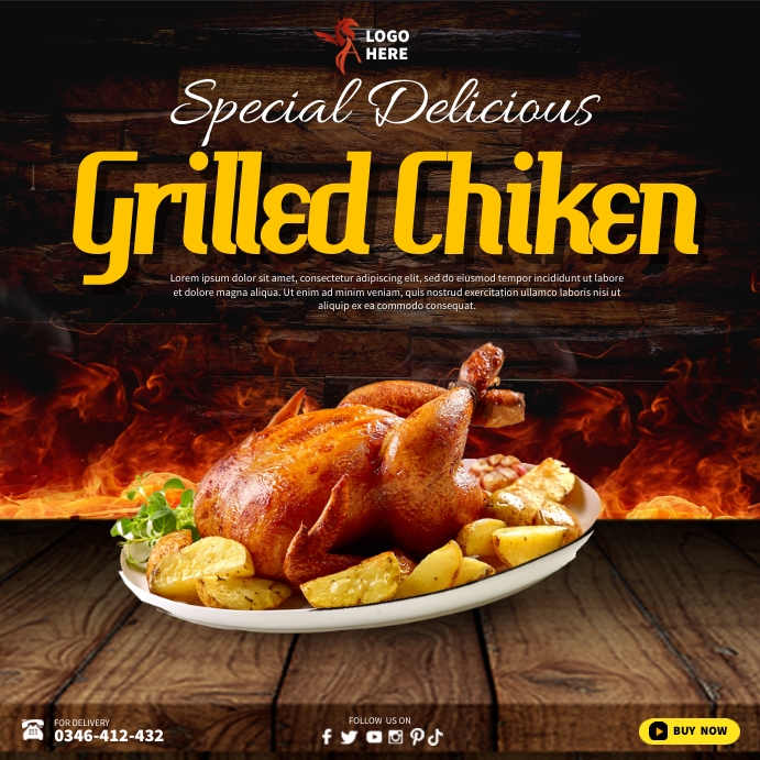Grilled Chicken Menu Template | PosterMyWall