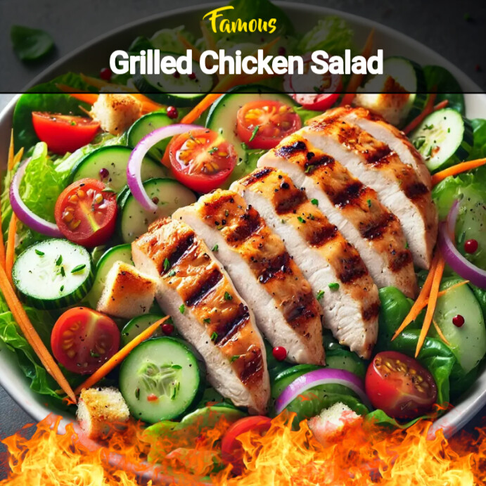 Grilled Chicken Salad BBQ Chicken Salads Template | PosterMyWall