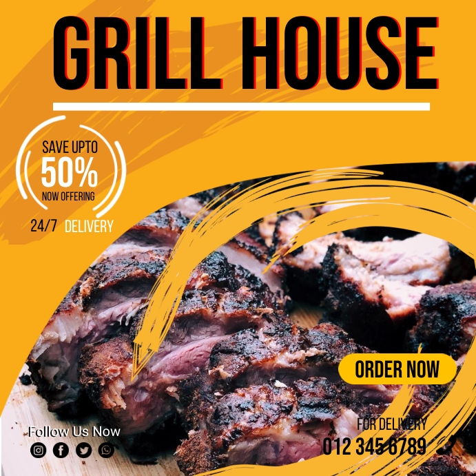 Grilled Food Menu Template | PosterMyWall