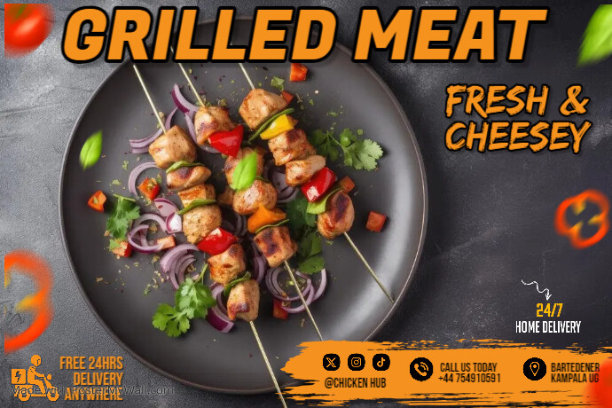 Plantilla de grilled meat | PosterMyWall
