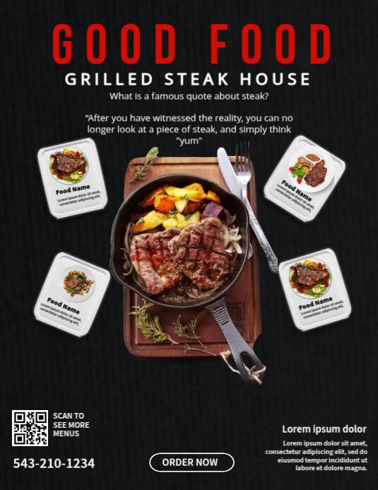 Grilled Menu Design Template | PosterMyWall