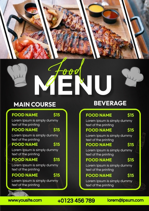 Grilled Menu Poster Template | PosterMyWall