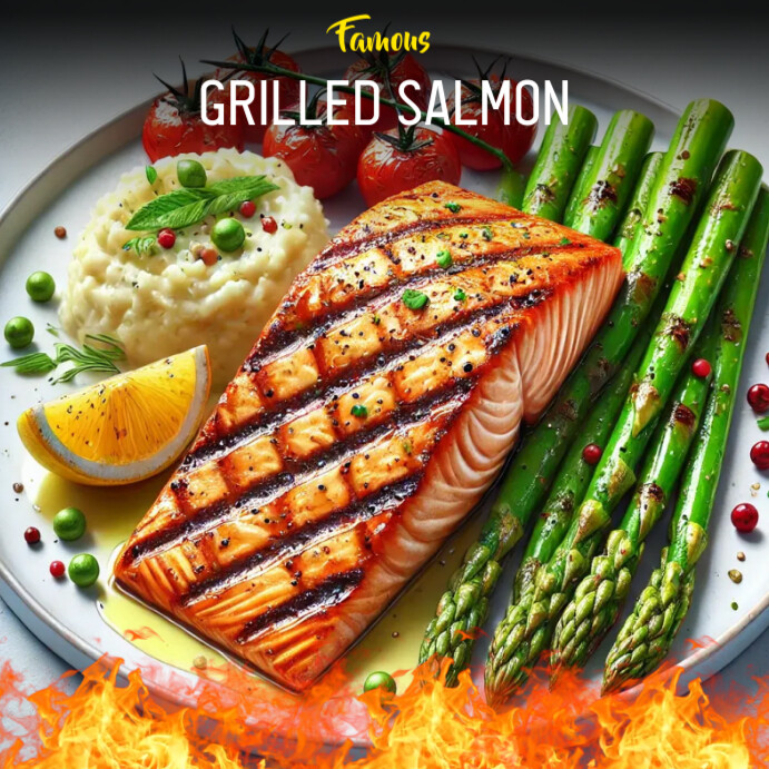 Grilled Salmon Template | PosterMyWall