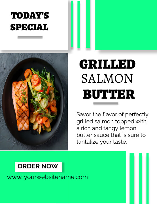 Plantilla de Grilled salmon flyer | PosterMyWall