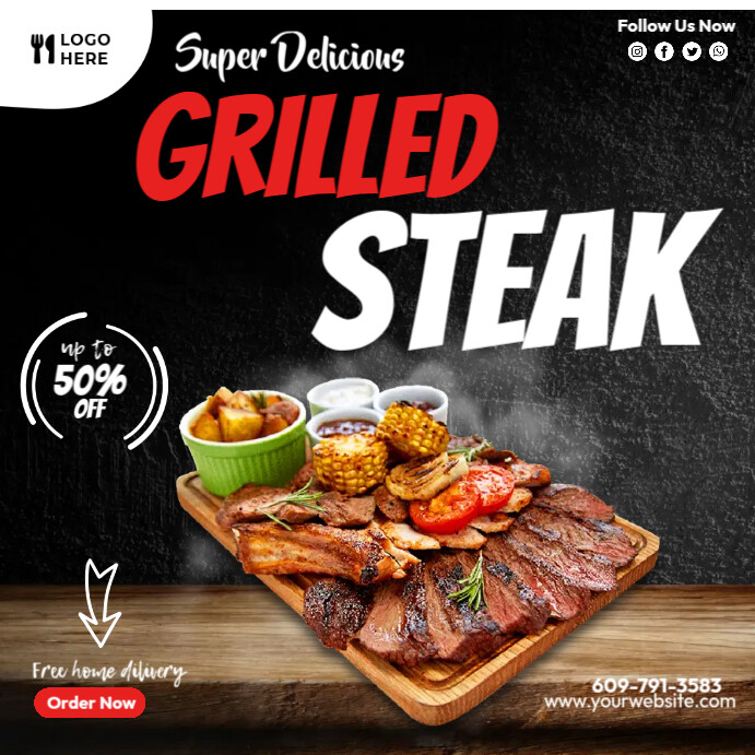 Grilled Steak Menu Template | PosterMyWall