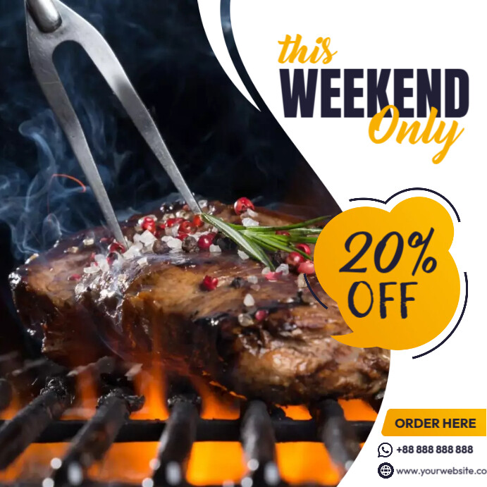 Grilled Steak Menu Template | PosterMyWall