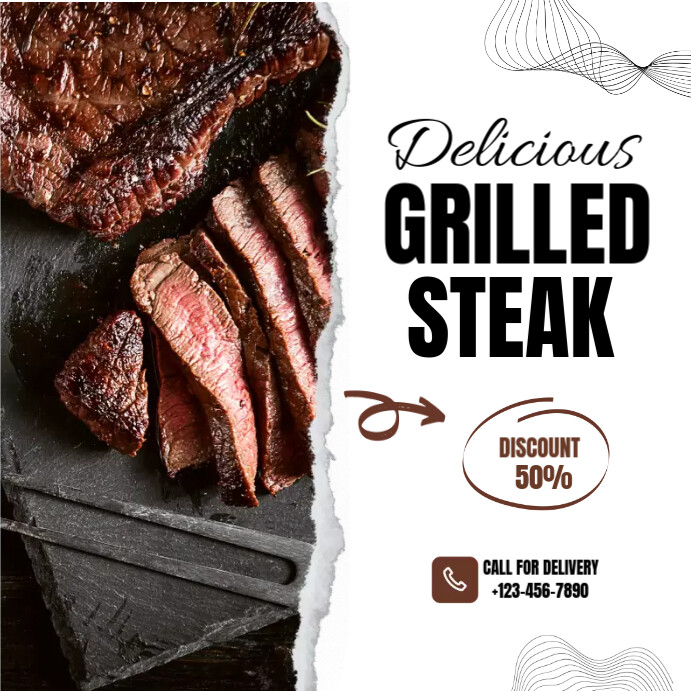 GRILLED STEAK TEMPLATE | PosterMyWall