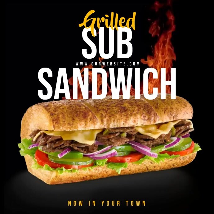 Grilled Sub Sandwich Template | PosterMyWall