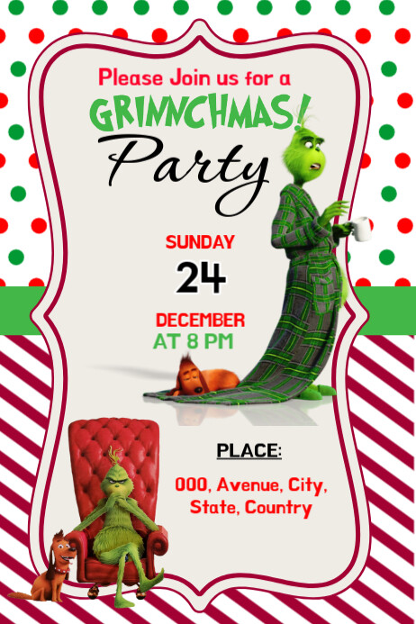 Copy of Grinch, Grinchmas Party Christmas invitations | PosterMyWall