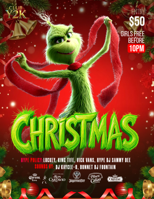 Grinch Christmas Party Flyer Template | PosterMyWall