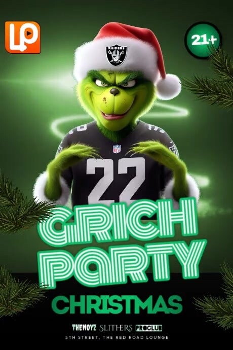 Grinch Green Party Poster Template | PosterMyWall