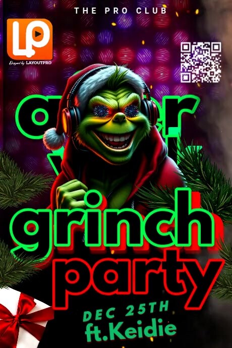 Grinch Green Party Video Template | PosterMyWall