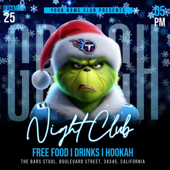 Grinch Night Club Template | PosterMyWall