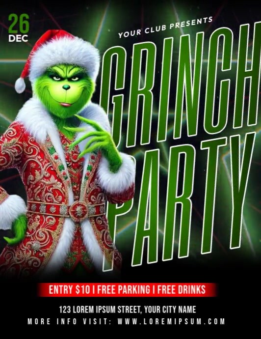 Grinch Night Party Template | PosterMyWall