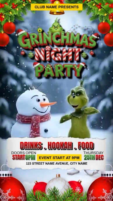 Grinch Night Party Template | PosterMyWall