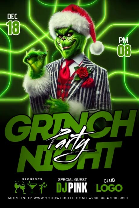 Grinch Bar Party Template | PosterMyWall
