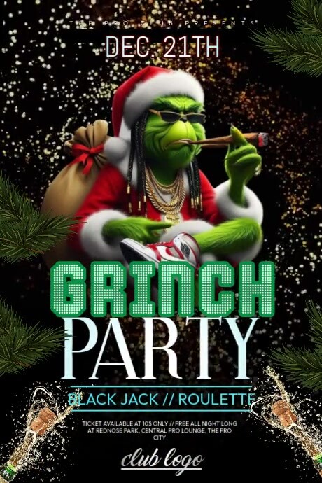 Grinch Night Party Video Template | PosterMyWall