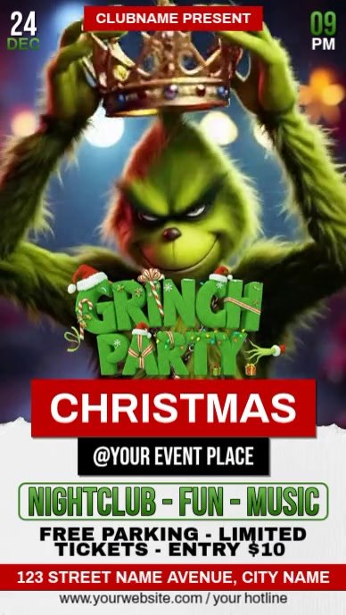 Grinch Party Ads Template | PosterMyWall