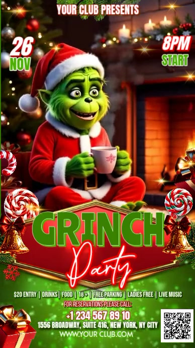 Grinch Party Template | PosterMyWall