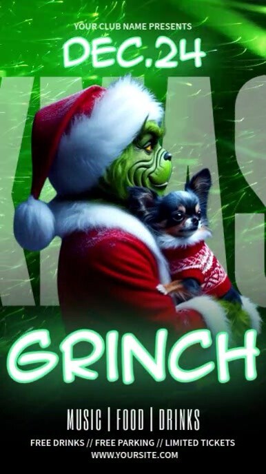 Grinch Party Template | PosterMyWall