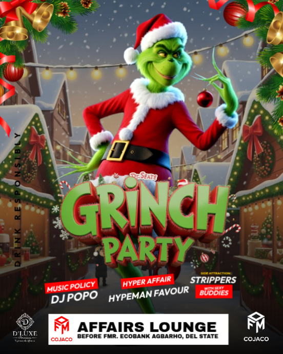 Grinch Party Night Flyer Template | PosterMyWall