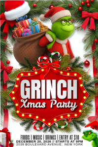 Grinchmas Party Flyer Template | PosterMyWall